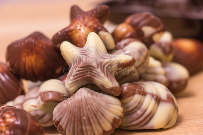 Seashell Chocolates stock image. Image of treat, candy - 65321161