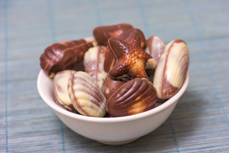 Seashell Chocolates stock photo. Image of brown, chocolate - 65321186