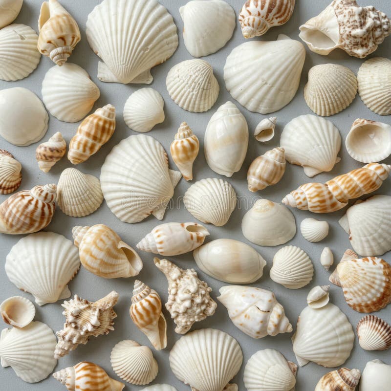Seashell Collection, with the Shells Sorted and Labeled for Easy ...