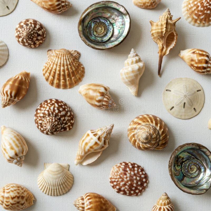 Seashell Collection, with the Shells Sorted and Labeled for Easy ...