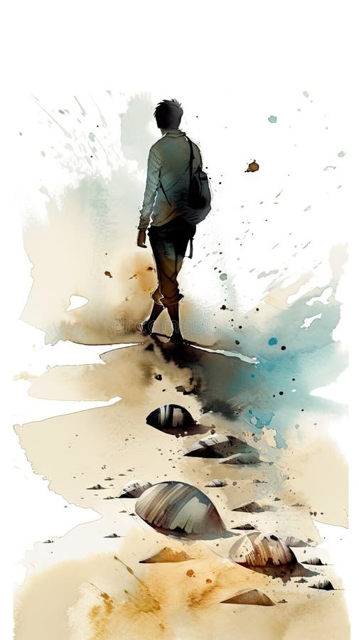 Seashell Collection: a Person S Silhouette Walking Along the Beach ...