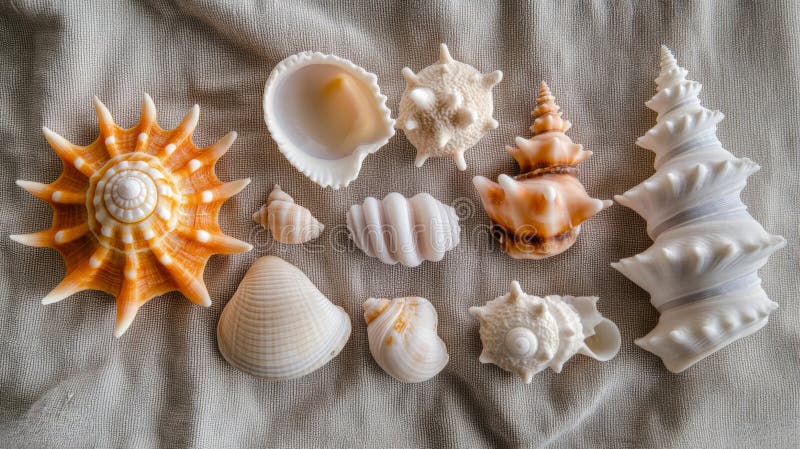 Seashell Collection, with the Shells Sorted and Labeled for Easy ...