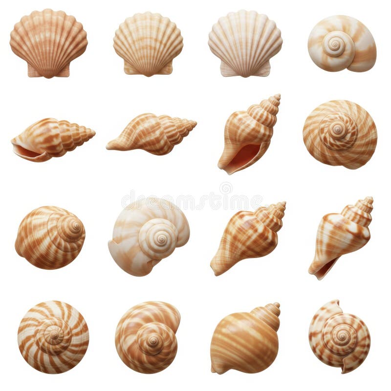 Seashell Collection, with the Shells Sorted and Labeled for Easy ...