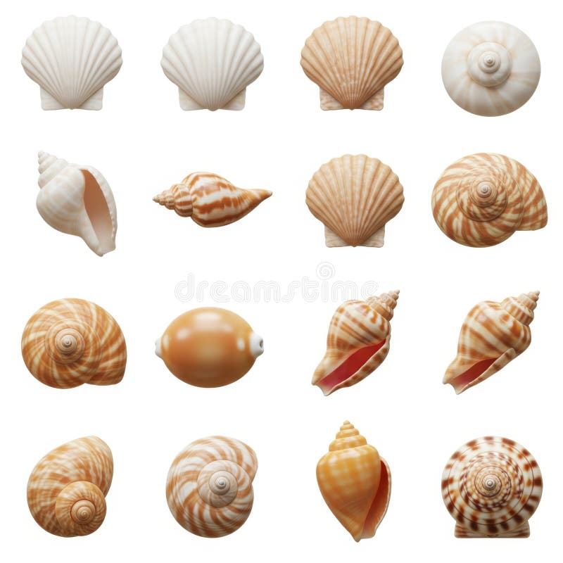 Seashell Collection, with the Shells Sorted and Labeled for Easy ...
