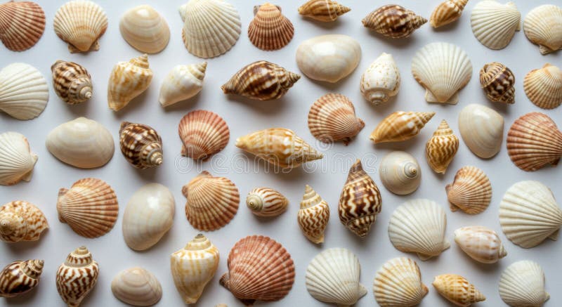 Seashell Collection, with the Shells Sorted and Labeled for Easy ...