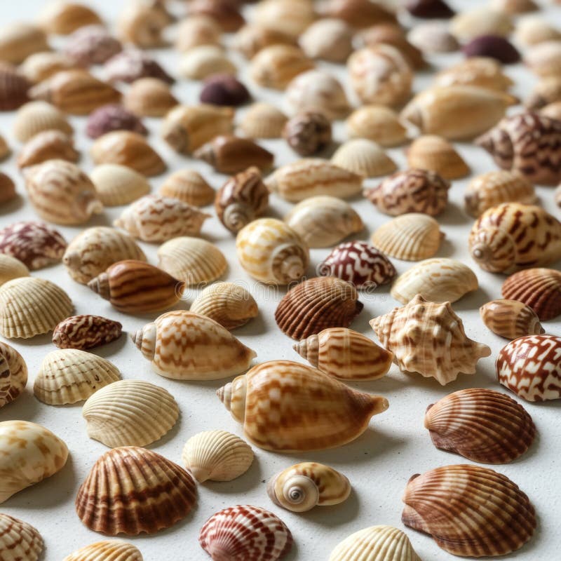 Seashell Collection, with the Shells Sorted and Labeled for Easy ...