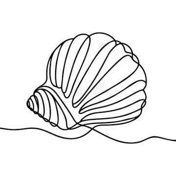 Seashell Line Drawing Stock Illustrations – 4,908 Seashell Line Drawing ...