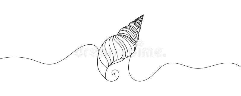 Seashell Line Drawing Stock Illustrations – 5,545 Seashell Line Drawing ...