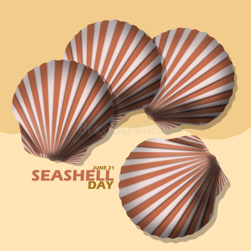 Seashell Day on June 21 stock vector. Illustration of background ...