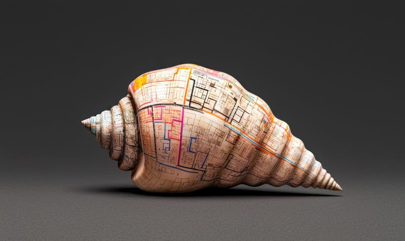 A Seashell Displays a Complex Circuit Board Design, Merging Nature with ...