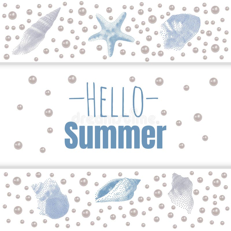 Seashell Element of Your Design, Travel Time Banner. Hello Summer ...