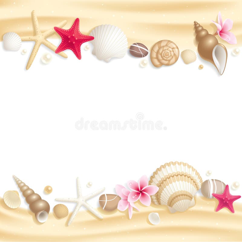 Seashell frame stock vector. Illustration of border, frangipani - 20466973