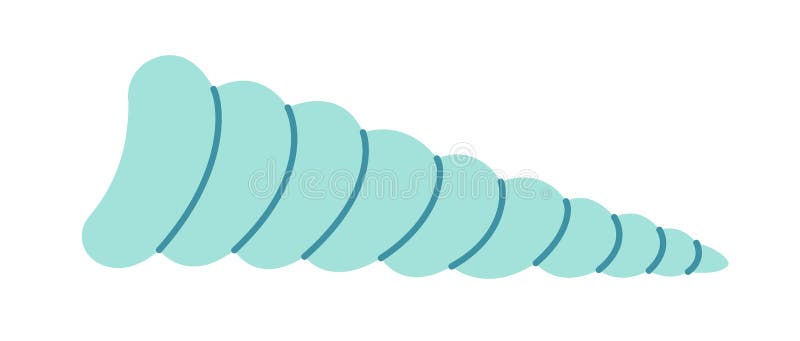 Seashell Hand Drawn. Cartoon Style Flat Illustration Seashell Isolated ...