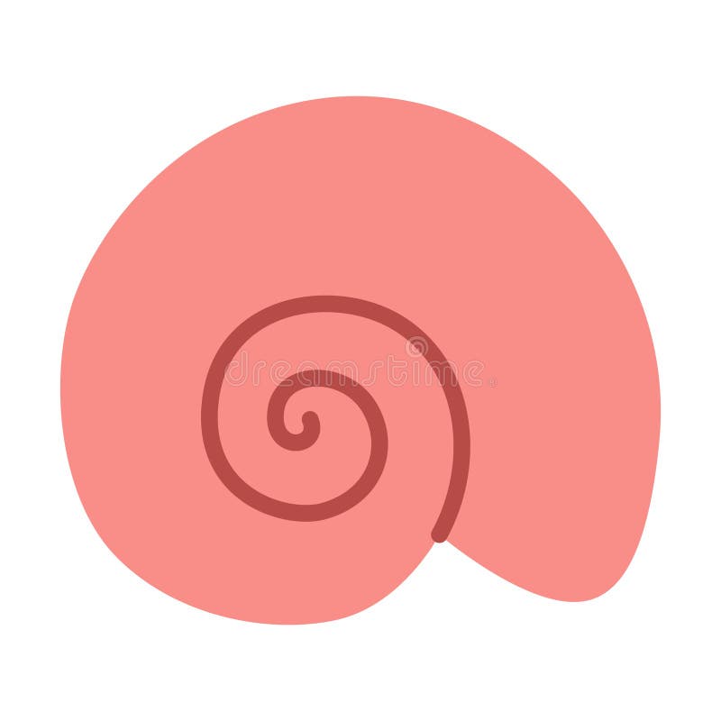 Seashell Hand Drawn. Cartoon Style Flat Illustration Seashell Isolated ...