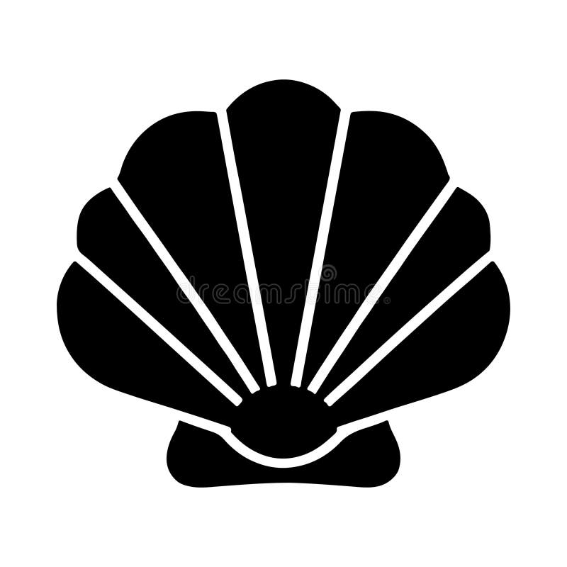 Seashell Icon Black Silhouette Vector Stock Vector - Illustration of ...