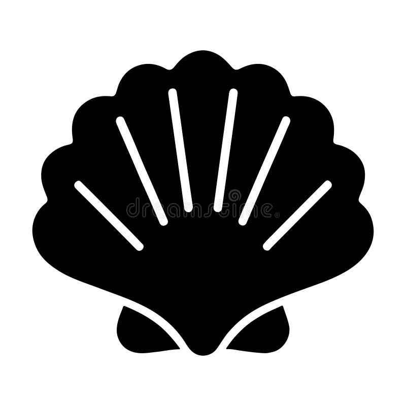 Seashell Icon Black Silhouette Vector Stock Vector - Illustration of ...