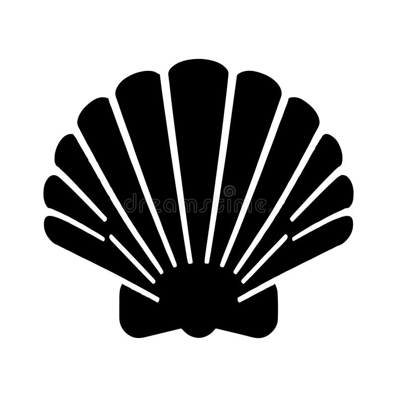 Seashell Icon Black Silhouette Vector Stock Vector - Illustration of ...