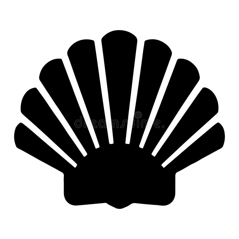 Seashell Icon Black Silhouette Vector Stock Vector - Illustration of ...