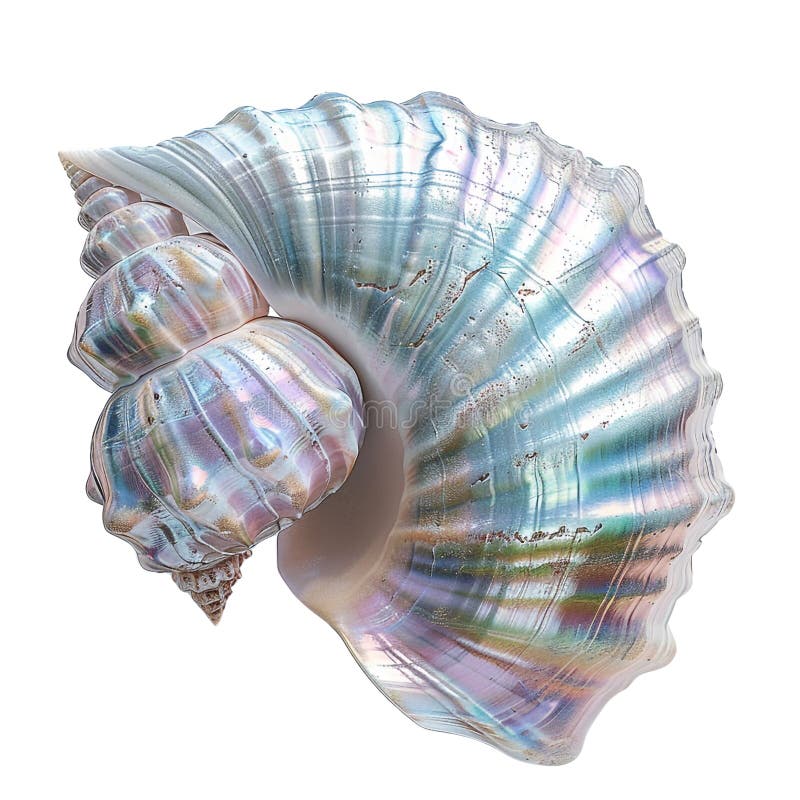 Seashell with Iridescent Colors Stock Photo - Illustration of isolate ...