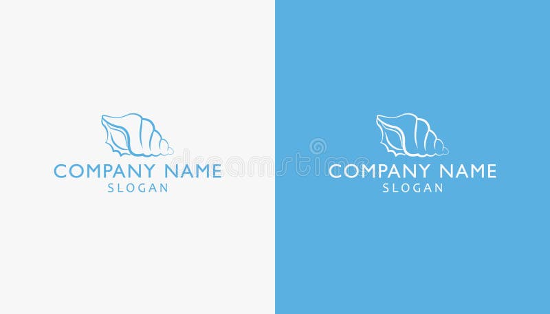 Seashell Logo Design. Simple Line Art Vector Logo Design Stock Vector ...