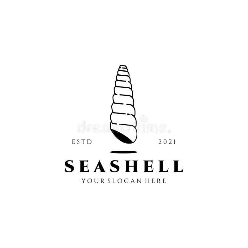 Seashell Logo Vector Illustration Template Design, Line Art Premium ...