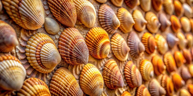 Seashell Mosaic Pattern, a Textured Background of Many Intricately ...