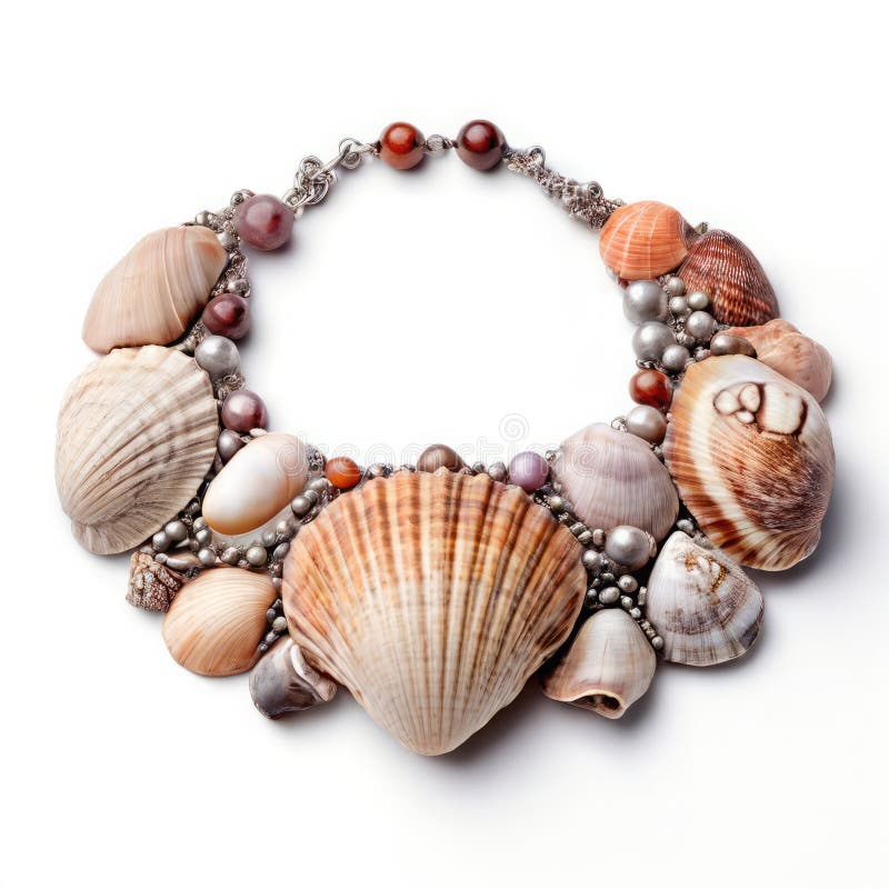 A Seashell Necklace with Beads and Shells of Different Stock ...