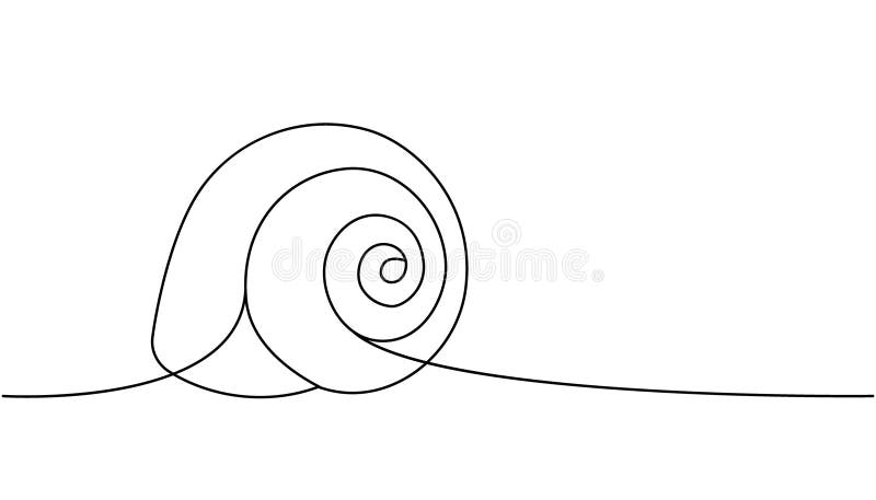 Seashell One Line Continuous Drawing. Tropical Underwater Shell ...