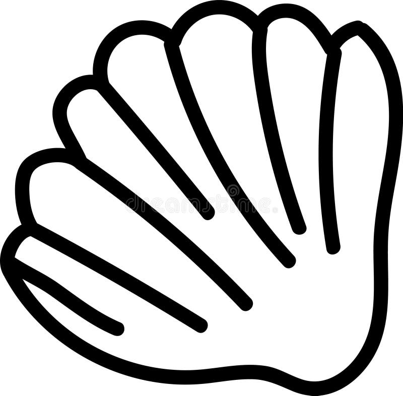 Seashell Outline Drawing stock illustration. Illustration of object ...