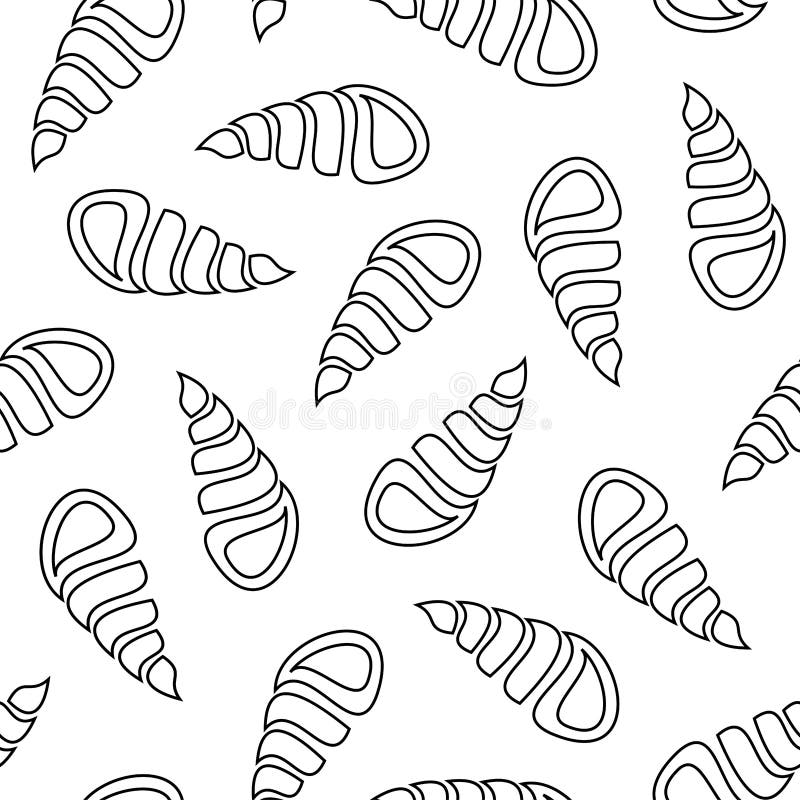 Seashell Outline Pattern. Sea Simple Seamless Pattern Stock Vector ...