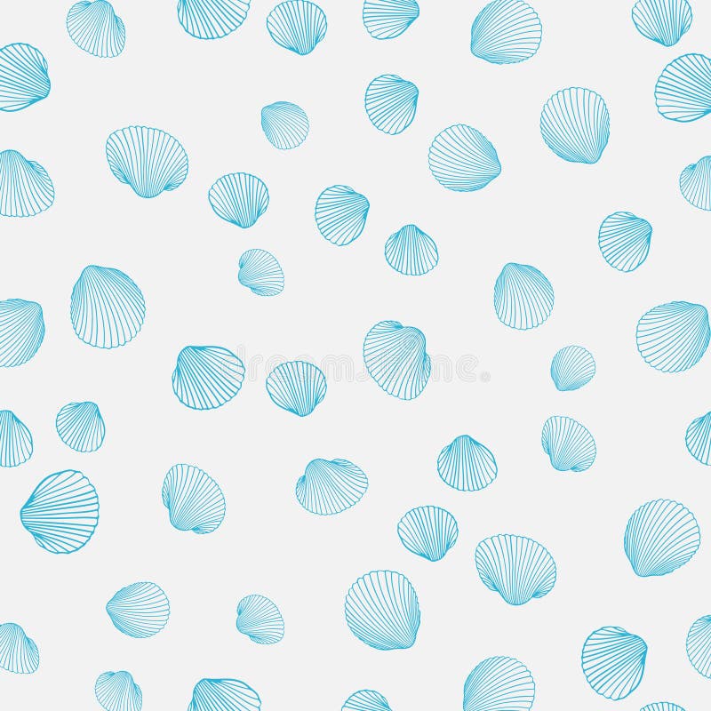 Seashell Pattern in Sea Green Color Stock Vector - Illustration of ...
