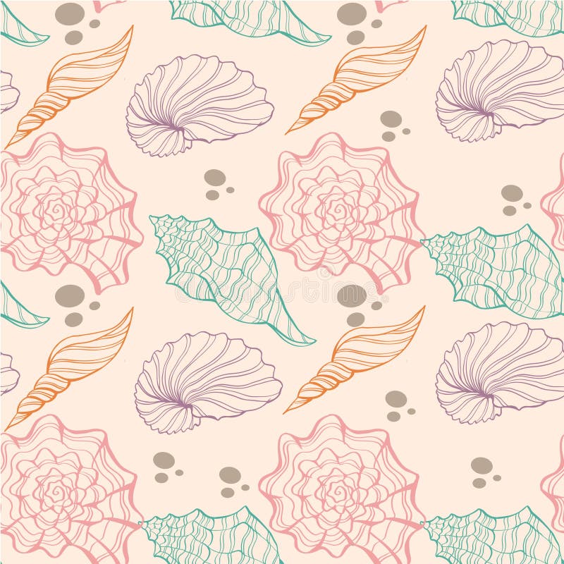 Seashell pattern1 stock vector. Illustration of mussel - 72090354