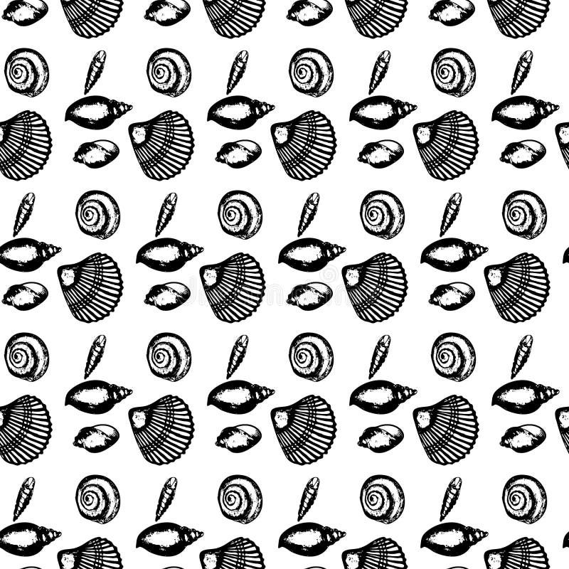Seashell Pattern Vector Illustration Stock Vector - Illustration of ...