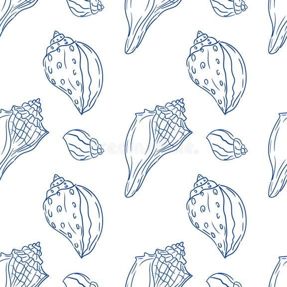 Seashell Patterns Designed for Elegant Beach-themed Decor and Textiles ...