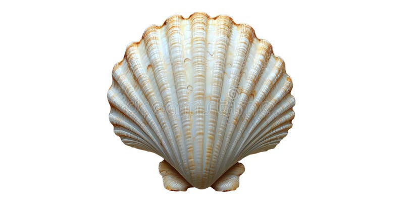 Seashell with Radiating Lines Isolated on Transparent Background Stock ...