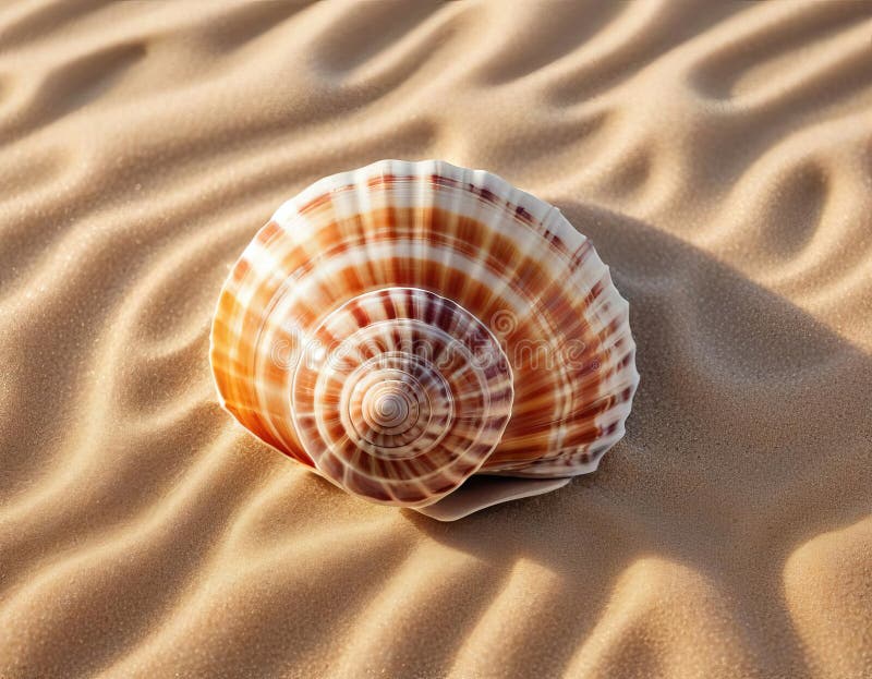 A Seashell Resting on a Sandy Beach, with the Textured Sand Creating a ...