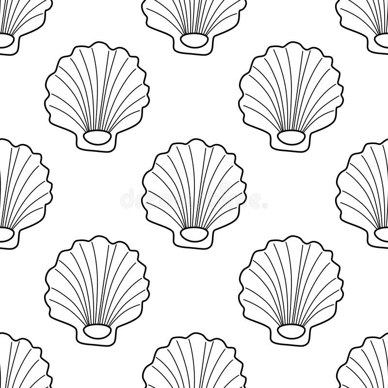 Seashell seamless pattern stock vector. Illustration of shell - 244731491