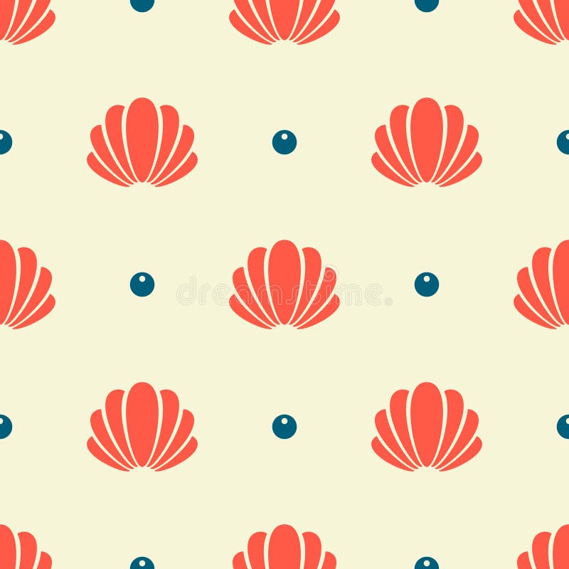 Shell seamless pattern stock illustration. Illustration of curve - 9588656