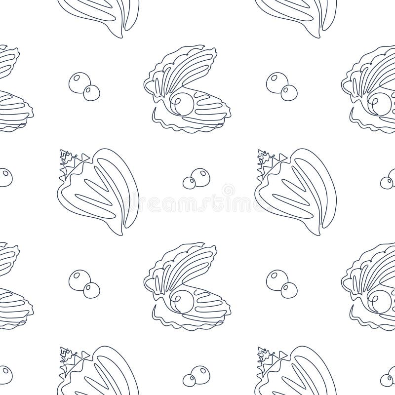 Single Line Drawing Sea Shell Stock Illustrations – 259 Single Line ...