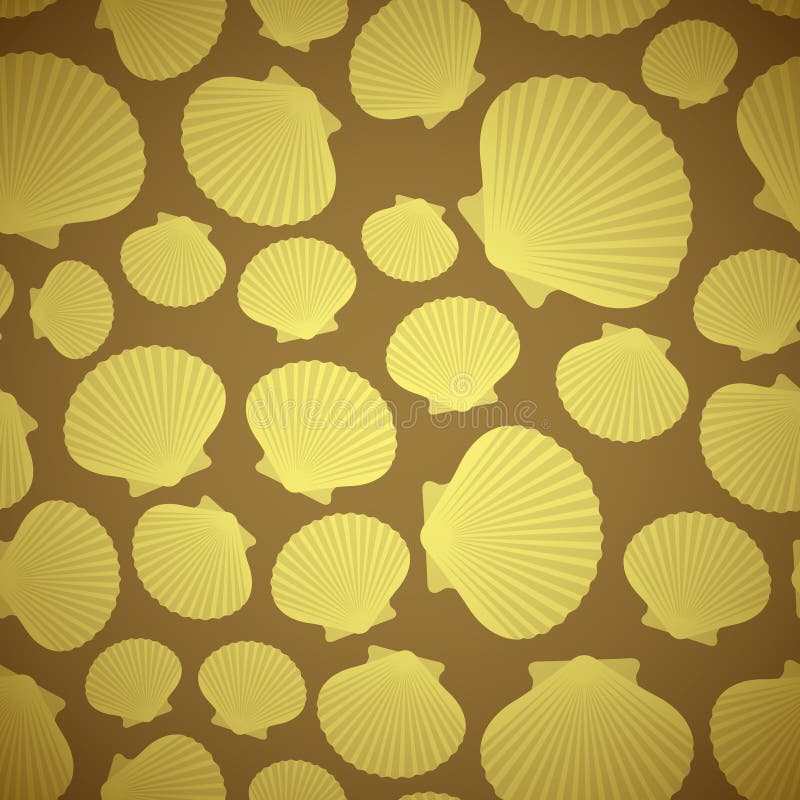 Seashell Seamless Pattern. Summer Ocean Print with Shells, Oysters ...