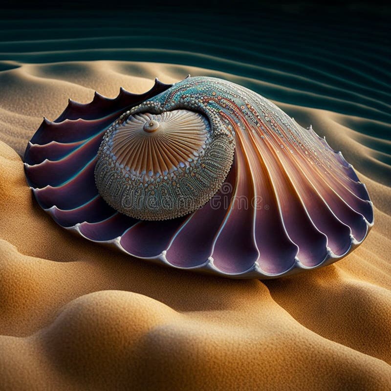 Seashell on the Seashore, Abstract Shape, Generative Ai Stock ...
