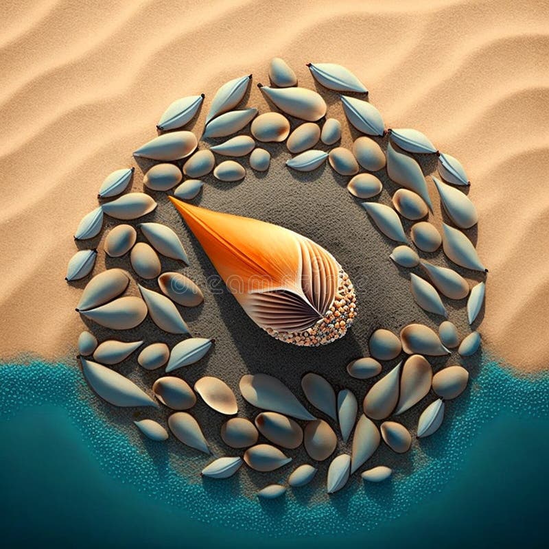 Seashell on the Seashore, Abstract Shape, Generative Ai Stock ...