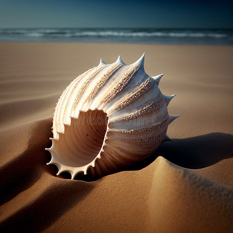 Seashell on the Seashore, Abstract Shape, Generative Ai Stock ...