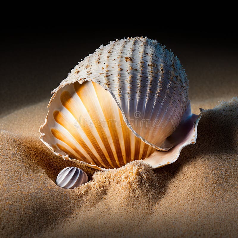 Seashell on the Seashore, Abstract Shape, Generative Ai Stock ...