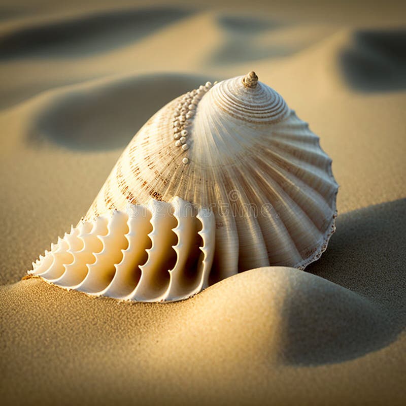 Seashell on the Seashore, Abstract Shape, Generative Ai Stock ...