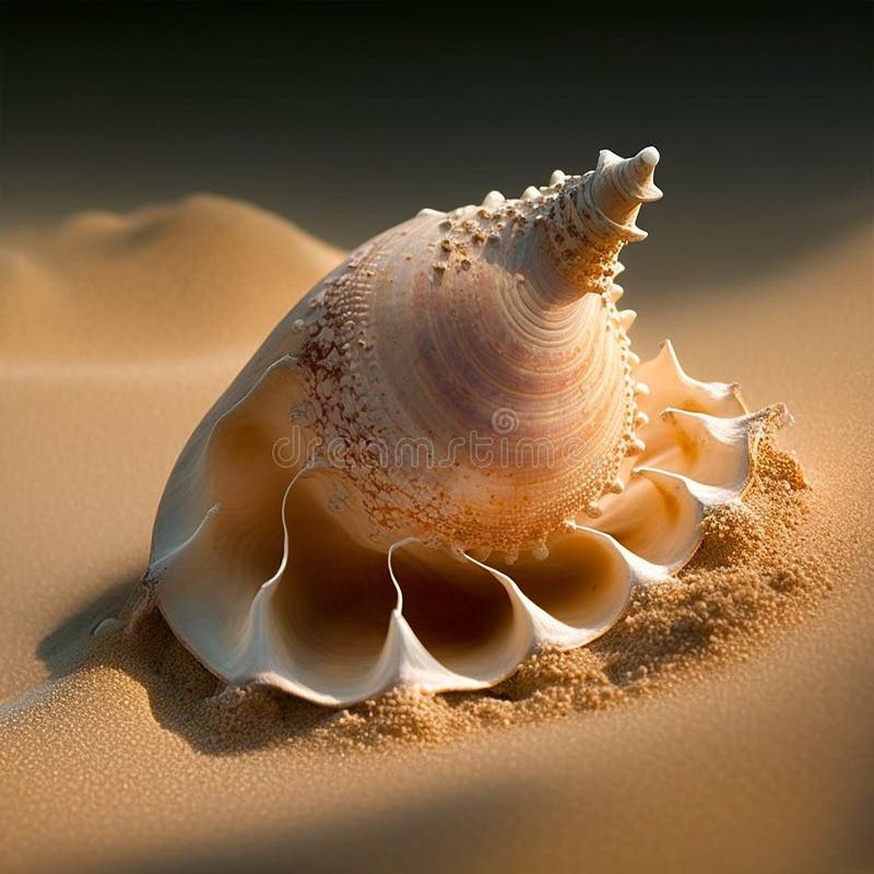 Seashell on the Seashore, Abstract Shape, Generative Ai Stock ...
