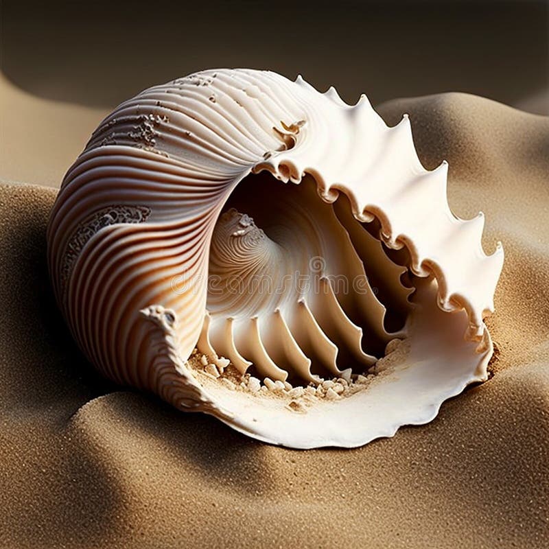 Seashell on the Seashore, Abstract Shape, Generative Ai Stock ...