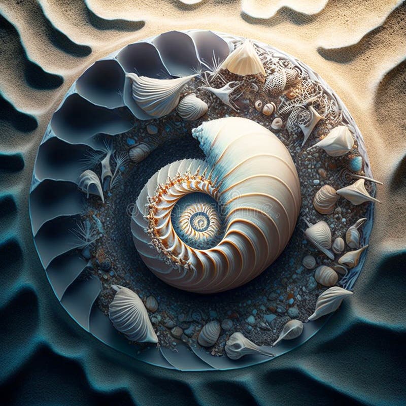 Seashell on the Seashore, Abstract Shape, Generative Ai Stock ...