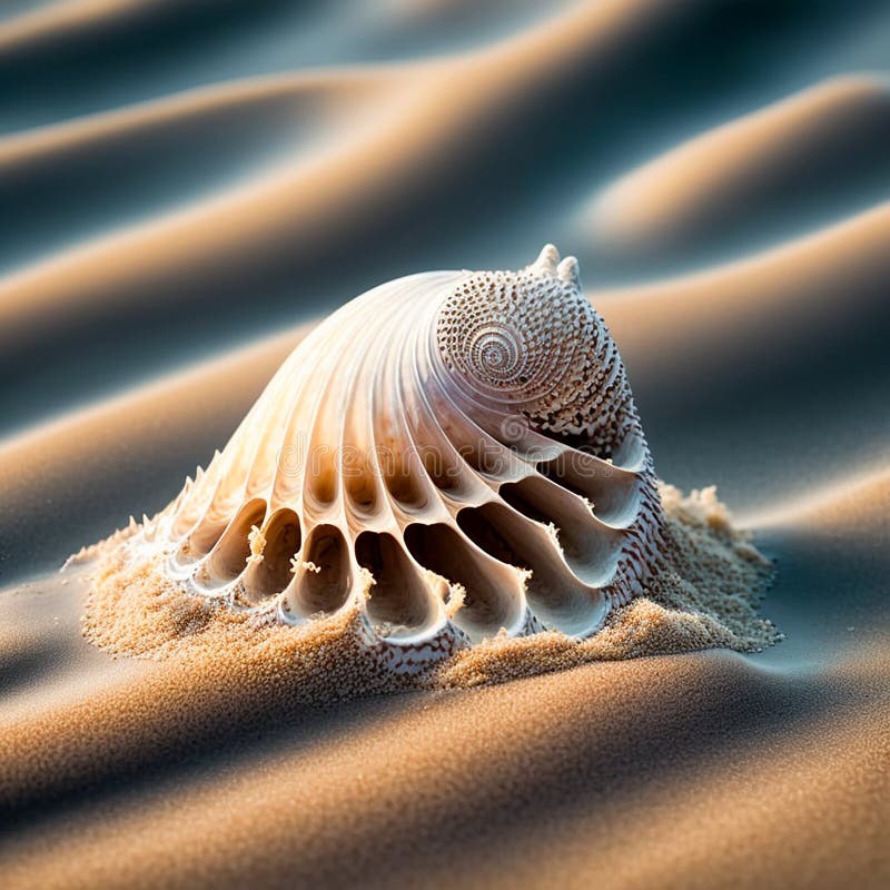 Seashell on the Seashore, Abstract Shape, Generative Ai Stock ...