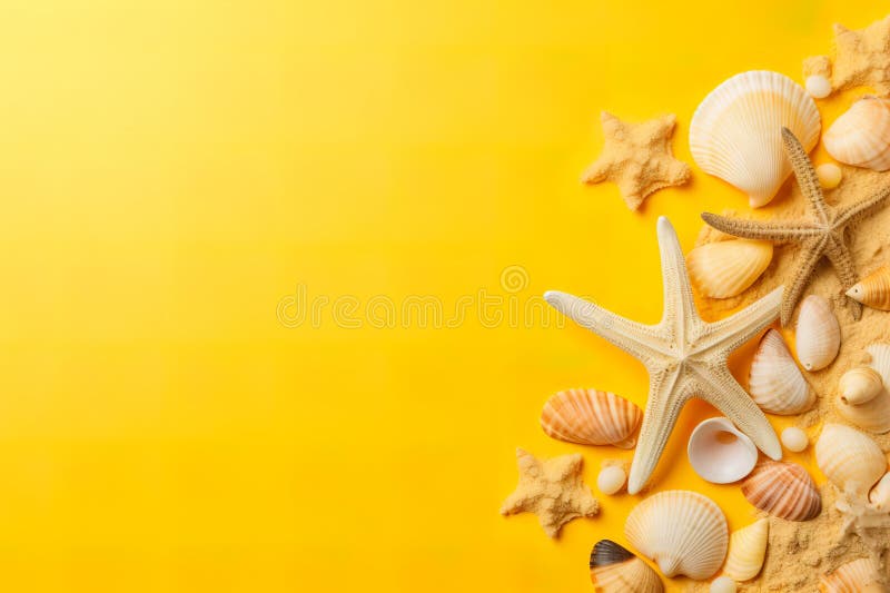 Seashell Serenity: Captivating Background with Seashells and Starfish ...